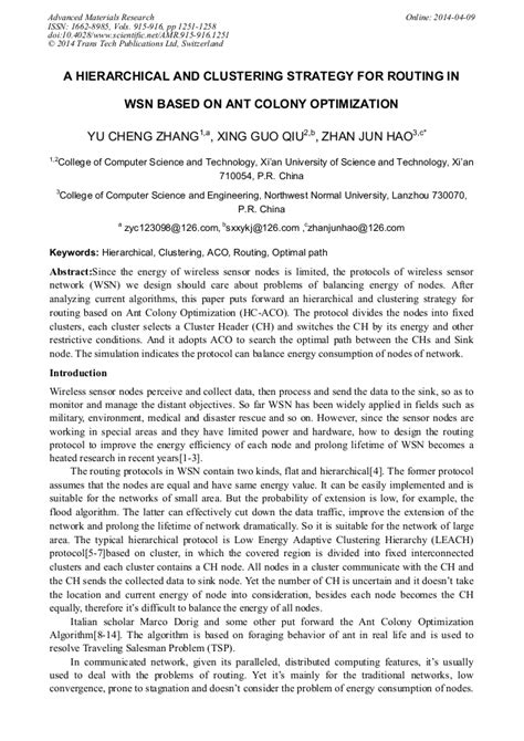 a hierarchical and clustering strategy for routing in wsn based on ant colony optimization