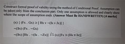solved construct formal proof of validity using the method