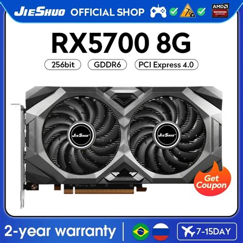 JIESHUO AMD RX 5700 8GB 2304SP Video Graphics Card GDDDR6 GPU 256Bit