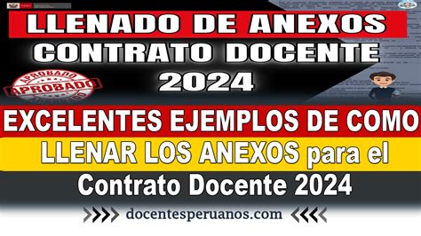 Excelentes Ejemplos De Como Llenar Los Anexos Para El Contrato Docente