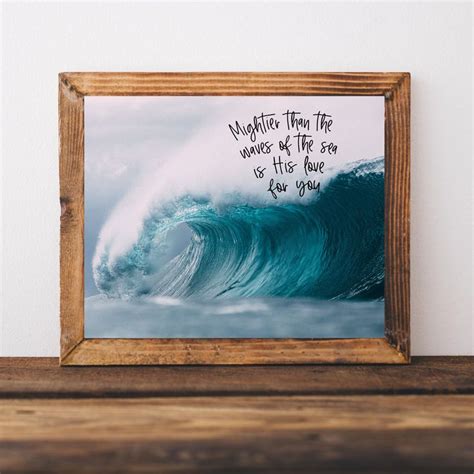 Bible Verse Wall Art Christian Beach House Decor Mightier Than The