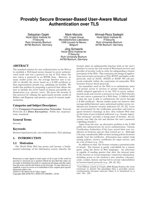 pdf provably secure browser based user aware mutual authentication over tls