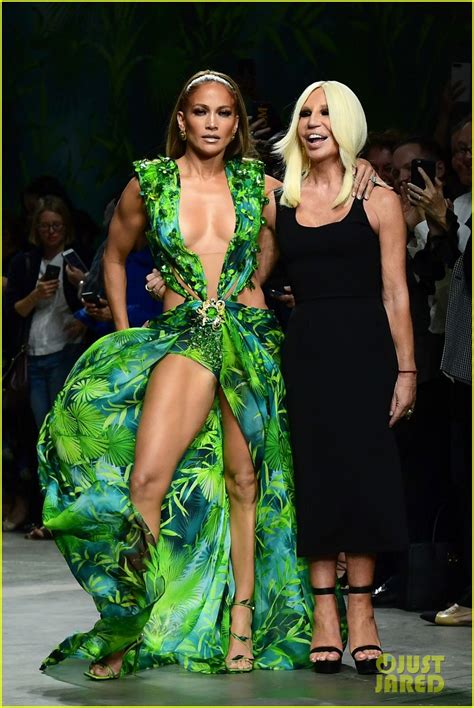 Jennifer Lopez Wears A Replica Of Her Iconic Green Dress At Versace