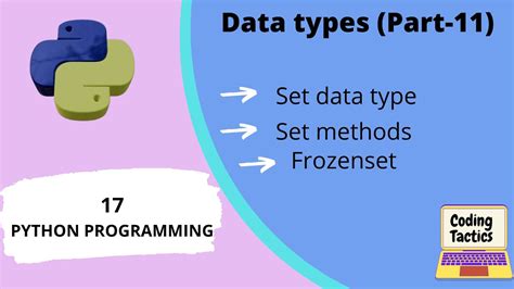 data types in python set and frozenset part 11 python programming lecture 17 youtube