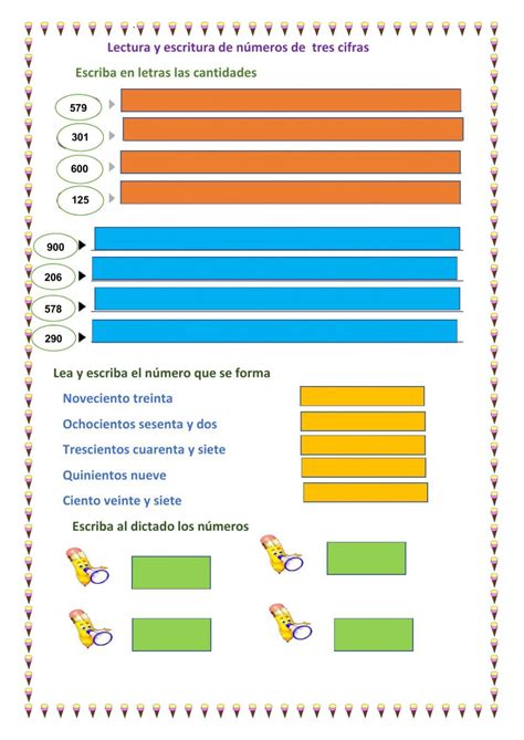 Ejercicio De Lectura Y Escritura De N Meros De Tres Cifras En