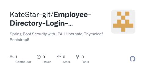 Github Katestar Git Employee Directory Login Registration System And
