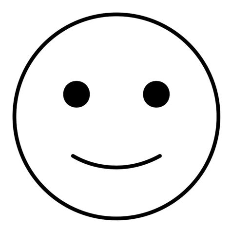 Leicht lächelndes Gesicht Emoji Ausmalbilder Kostenlos herunterladen