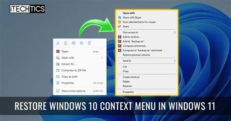How To Restore Old Windows Right Click Context Menu In Windows