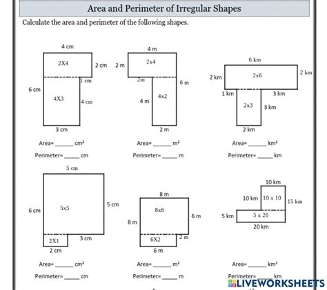 Area And Perimeter Of Irregular Shapes By Math Resources With Rigor