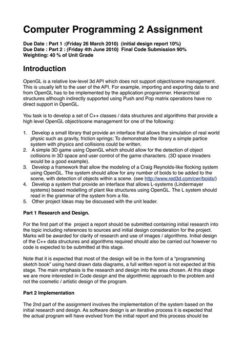computer programming 2 assignment