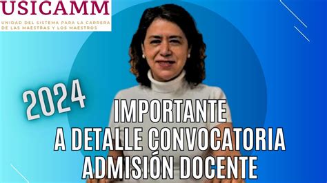 USICAMM convocatoria ADMISIÓN docente en básica 2024 estos son los