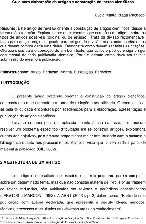 Estrutura De Um Artigo De Revisão Várias Estruturas