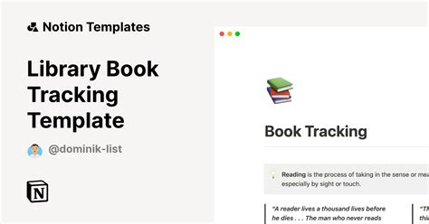 Library Book Tracking Template Template By Dominik List Notion