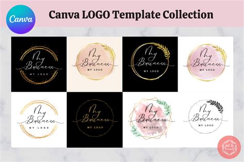 Paper Party Supplies Feminine Logo Bundle For Canva Editable Logo