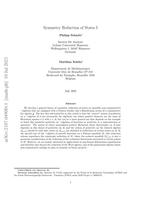 pdf symmetry reduction of states i