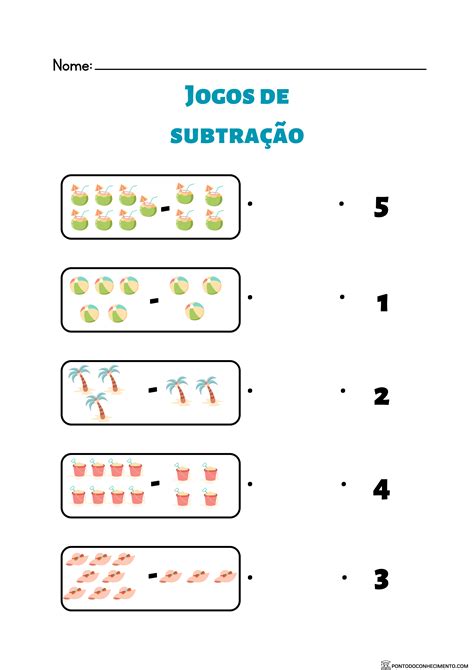 Atividades De Subtra O Ano Do Ensino Fundamental Ponto Do