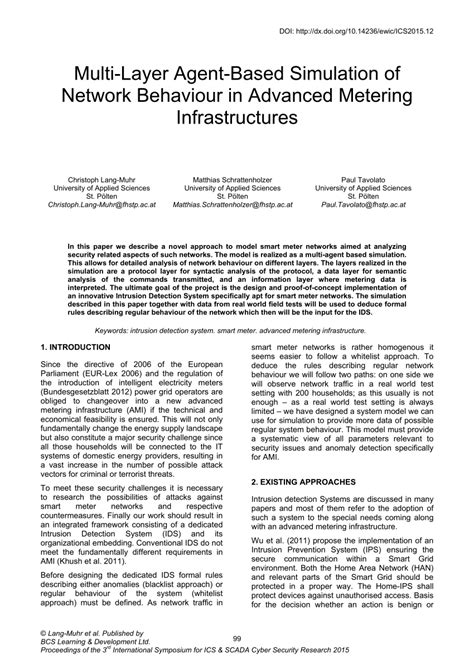 pdf multi layer agent based simulation of network behaviour in advanced metering infrastructures