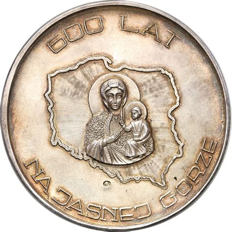 Medal Jan Paweł II 600 lat Jasnej Góry srebro archiwum niemczyk pl
