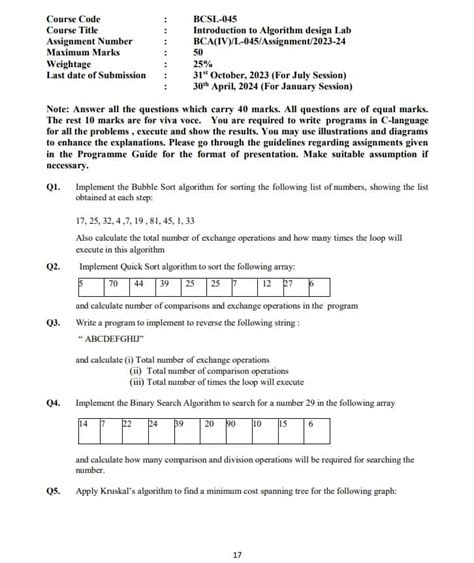 Bcsl Introduction To Algorithm Design Lab Solved Assignment