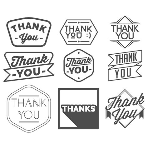 Premium Vector Set Of Thank You Badge And Banner Isolated In White