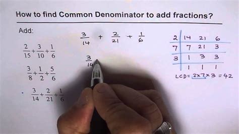 find least common denominator and add the fractions youtube