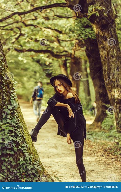 Halloween Woman In Forest Stock Image Image Of Forest 124896913