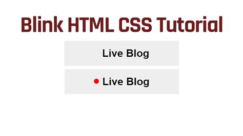 How To Create HTML And CSS Blink Animation Tutorial Live News Blog