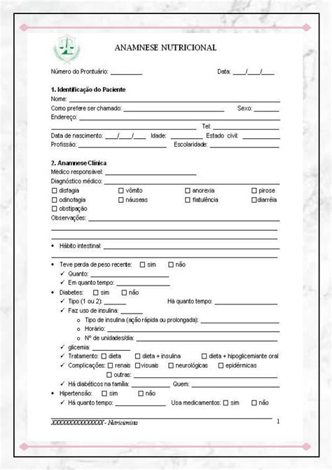 Anamnese Funcional nutricional Avaliação Nutricional I