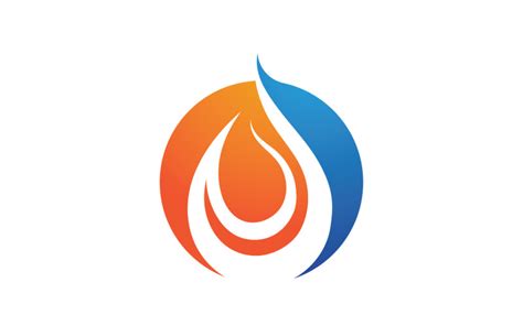Logotipo de vetor de chama de fogo Símbolo de gás quente e energia V61