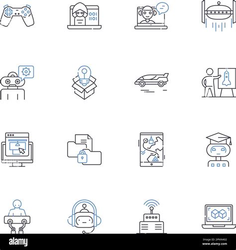 data analysis line icons collection analytics insights predictive big data visualization