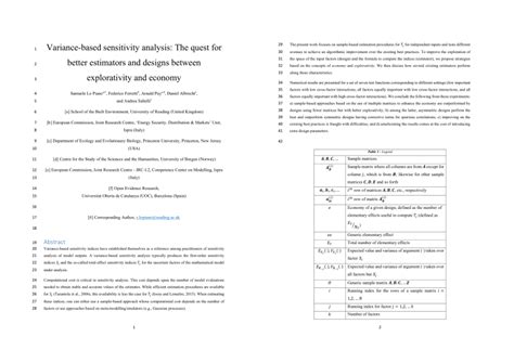 pdf variance based sensitivity analysis the quest for better estimators and designs between