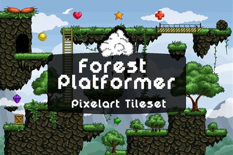 Pixel Art Forest Platformer Tileset CraftPix Net