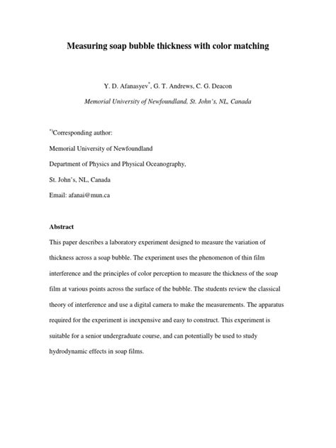 PDF Measuring Soap Bubble Thickness With Color Matching DOKUMEN TIPS