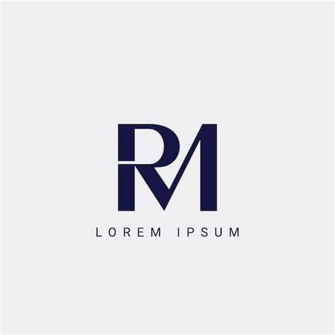 Rm R M Design De Logo De Lettres En Couleurs Noires Lettres Modernes