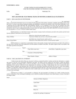 Fillable Online Pawb Uscourts LOCAL BANKRUPTCY FORM NO 1A Pawb
