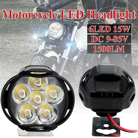 Buy 2Pcs Motorcycles Headlight Switch 6500k White 6 LED Working Spot