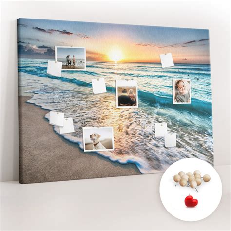 Wielka Tablica Korkowa 100x140 cm z grafiką Plaża morze piasek