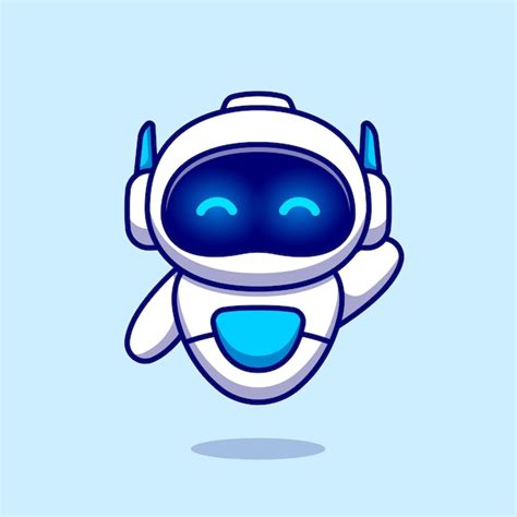 Ilustración de dibujos animados lindo robot agitando la mano Vector