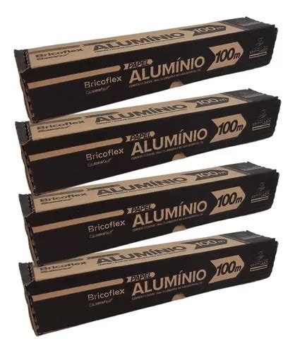 Rolo De Papel Aluminio 30 Cm X 100 Metros 4 Rolos Cozinha Frete grátis