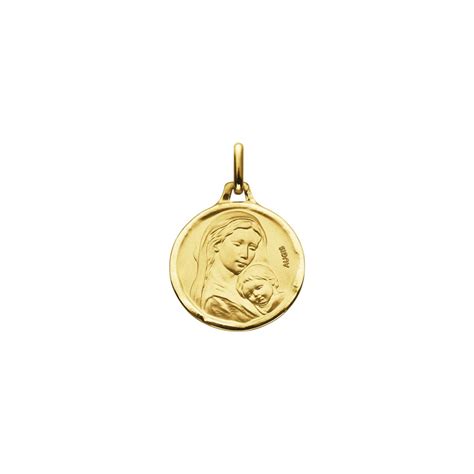 Achat Médaille de baptême Augis Vierge à l enfant en or jaune 16mm