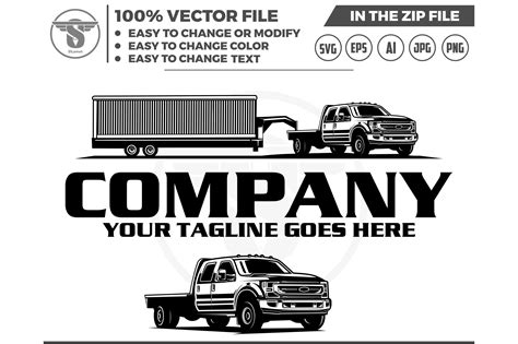 Pickup Truck And Trailer Logo Graphic By SlLametDesigns Creative Fabrica