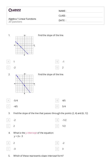 Linear Functions Worksheets On Quizizz Free Printable