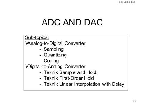Digital To Analog Converter Dac Types Working