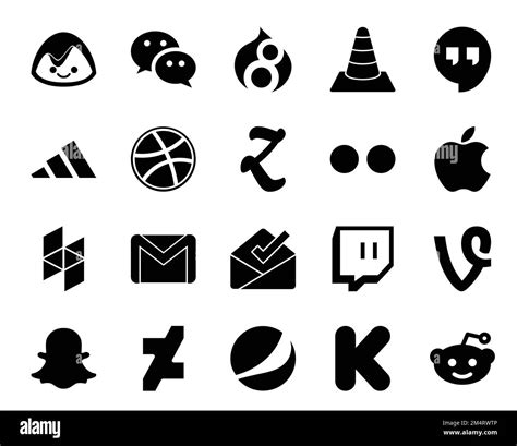 20 Social Media Icon Pack Including Inbox Email Adidas Gmail Apple