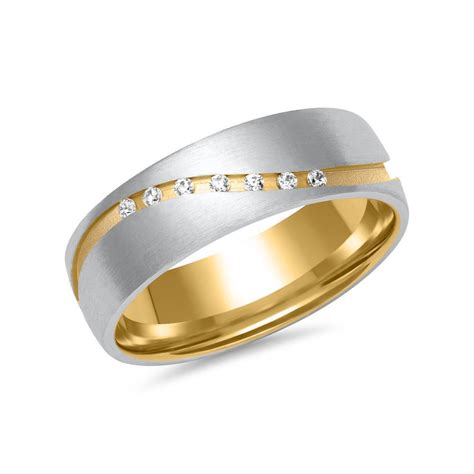 Unique Eheringe aus Gelb und Weißgold mit 7 Brillanten ER0046s