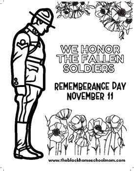 FREE Remembrance Day Lest We Forget Coloring Pages Veterans TPT