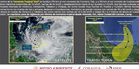 Karl Tormenta Tropical Ocasionar Afectaciones En Estos Estados El
