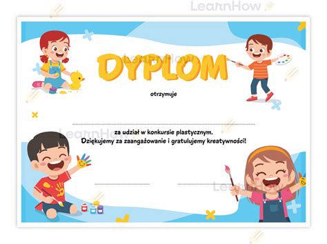 Dyplom Konkursowy Konkurs Plastyczny Learnhow