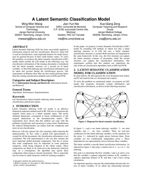 pdf a latent semantic structure model for text classification