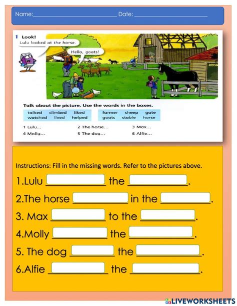 Past Simple Regular Verbs Interactive Activity For Grade 3